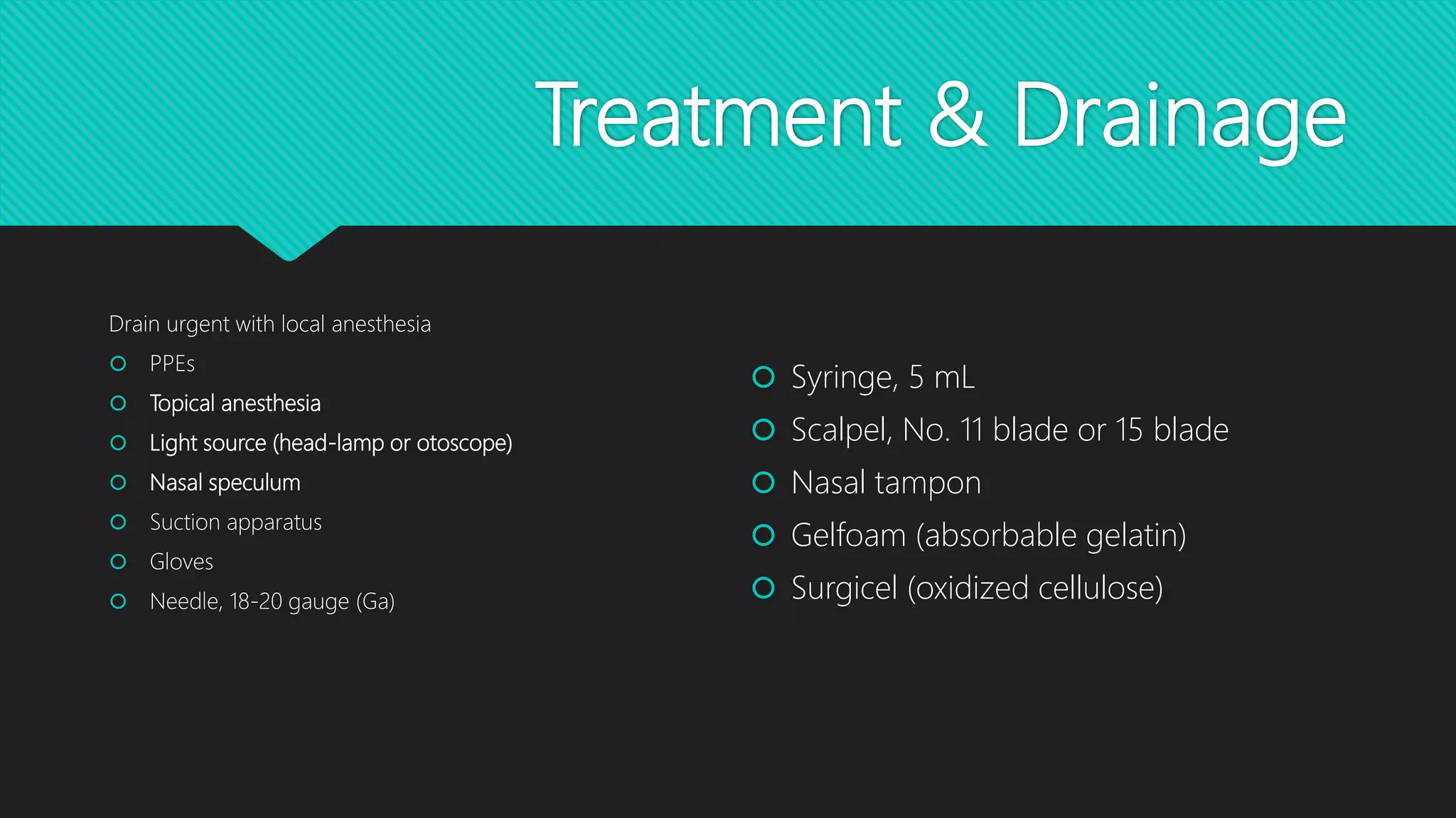 Nasal Septal Hematoma Drainage Ppt