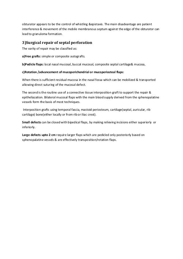 Nasal septal perforations