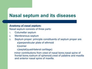 Nasal septum and its diseases | PPT