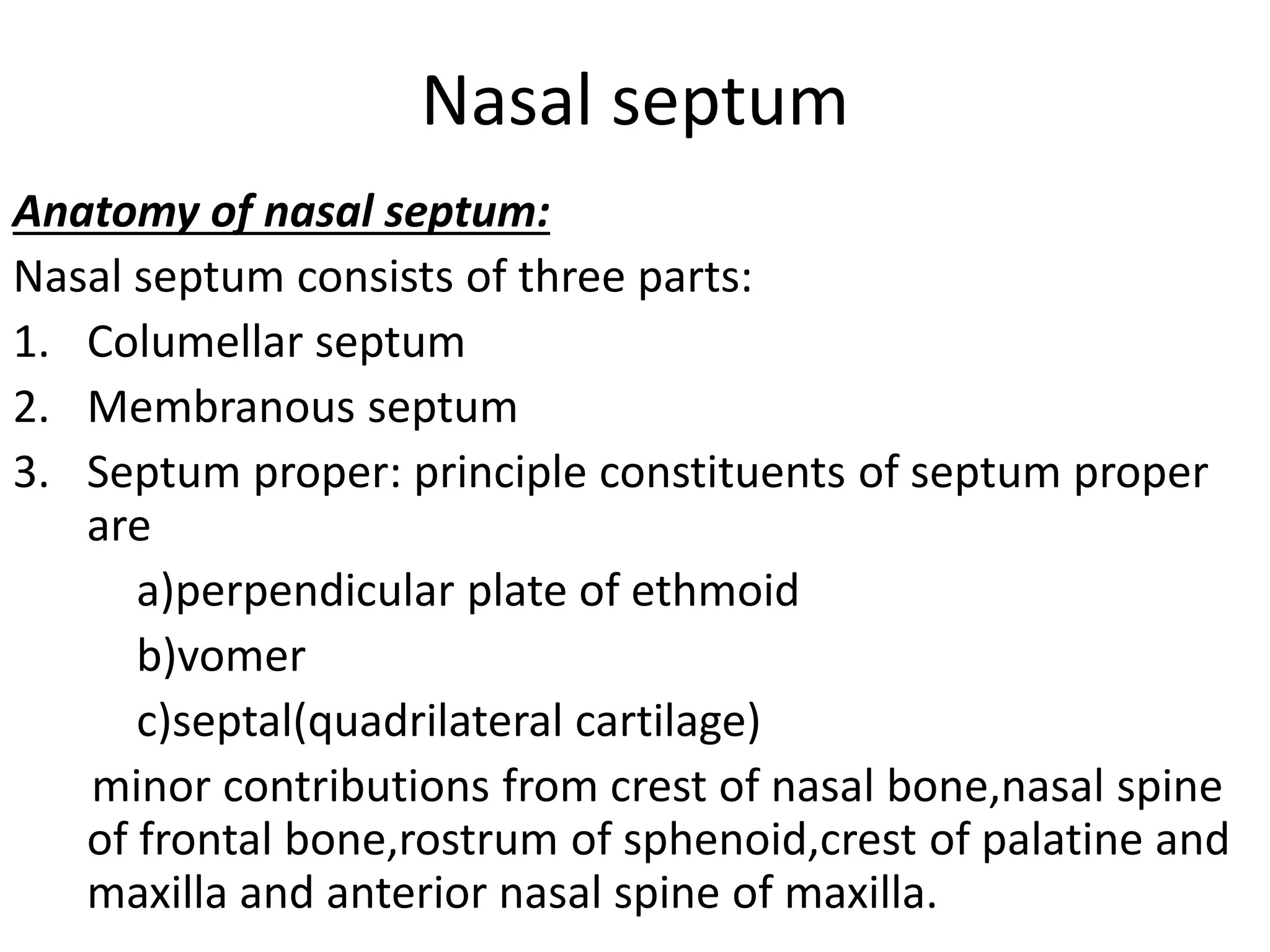 Nasal septum & septoplasty | PPTX