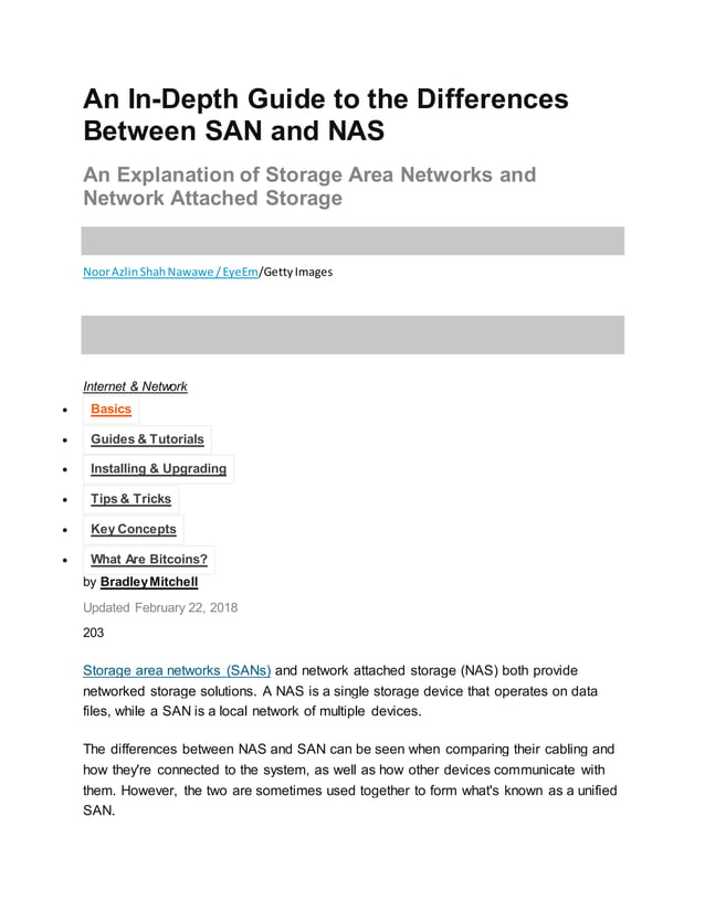 Nas and san | DOCX | Data Storage and Warehousing | Computing