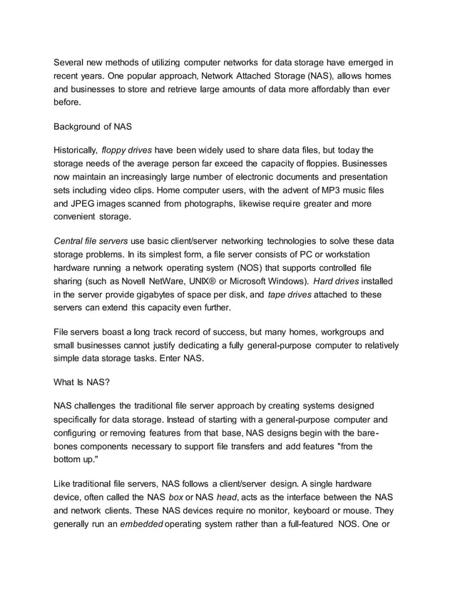 Nas and san | DOCX | Data Storage and Warehousing | Computing