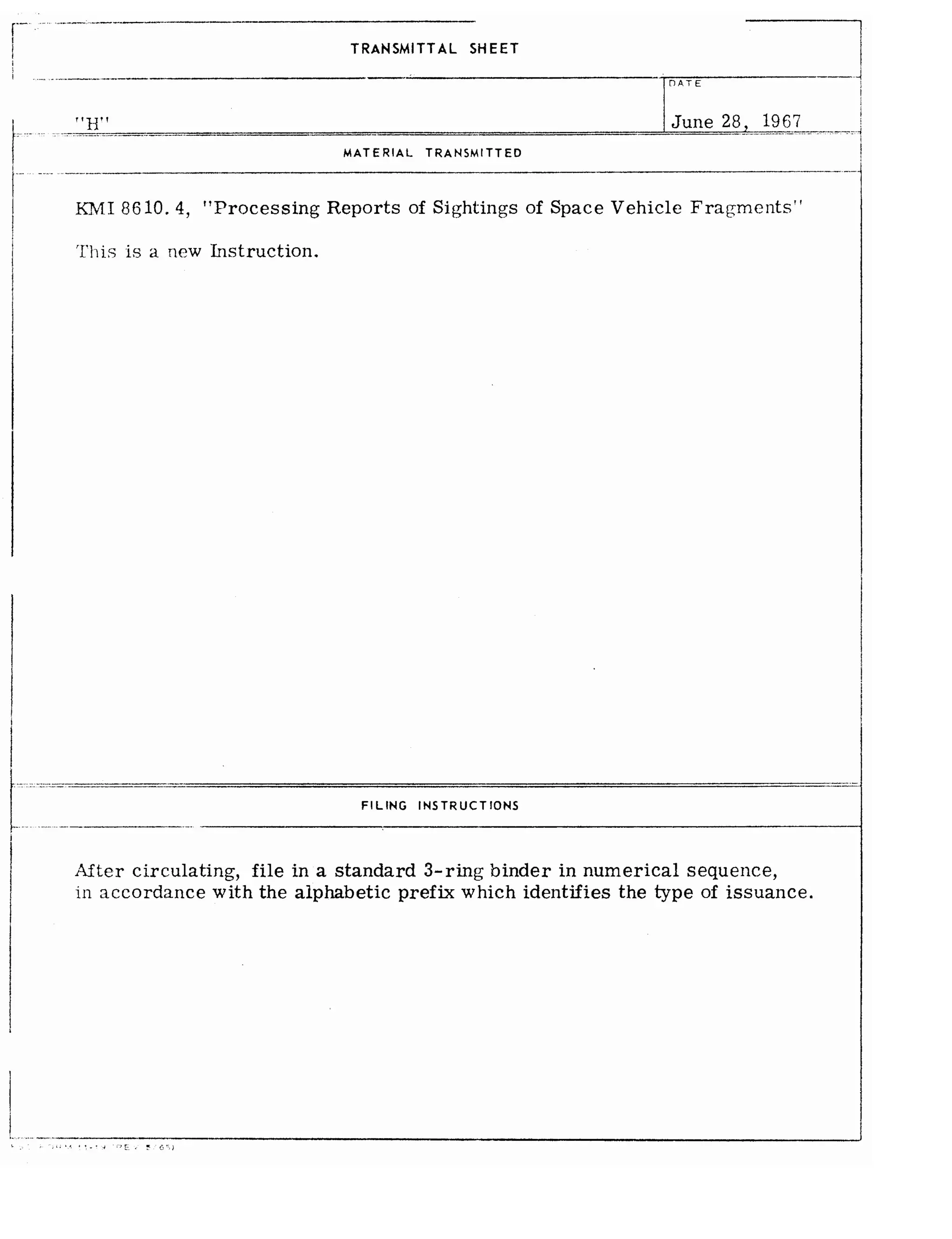 Nasa reporting instructions, jun 28, 1967 | PDF