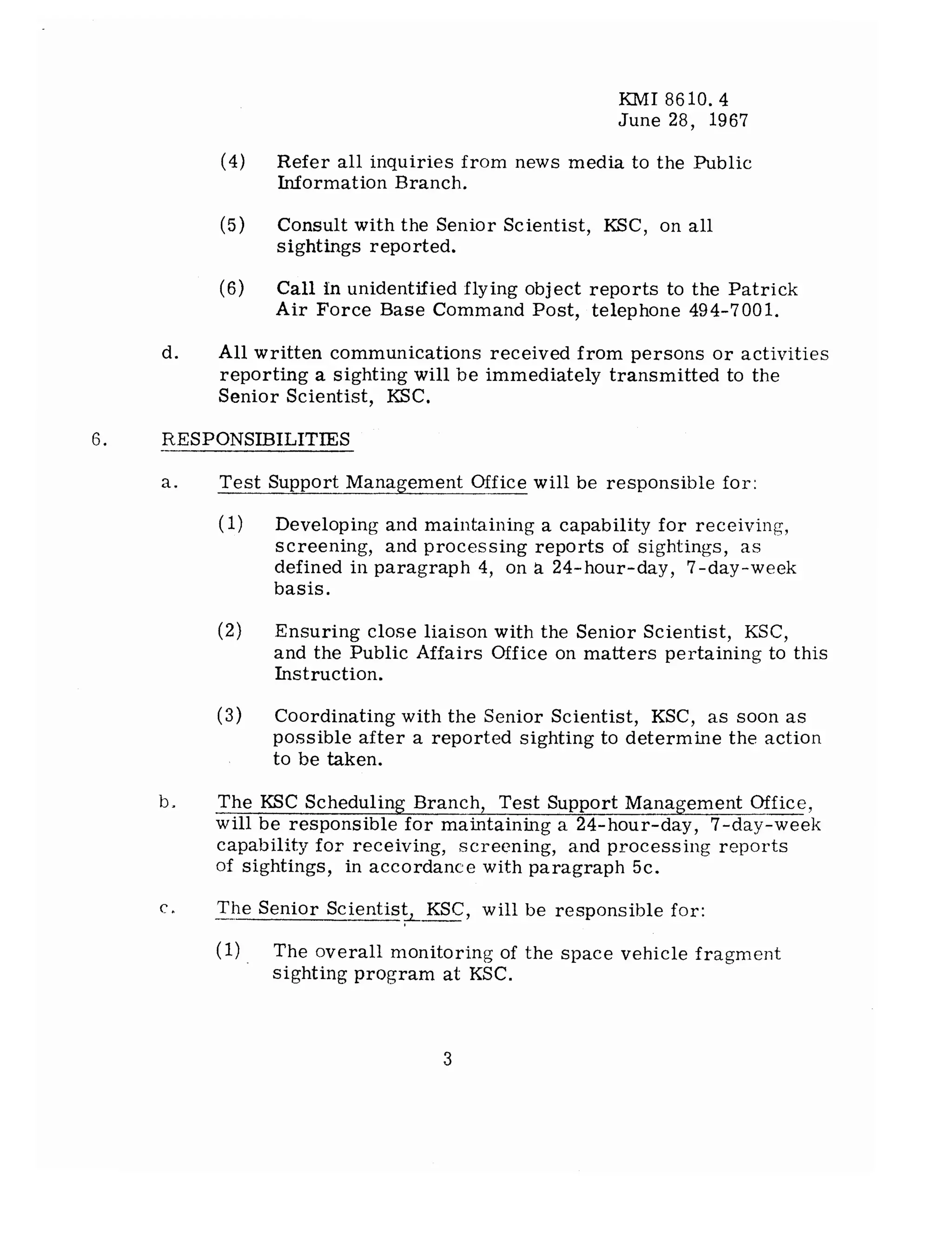 Nasa reporting instructions, jun 28, 1967 | PDF