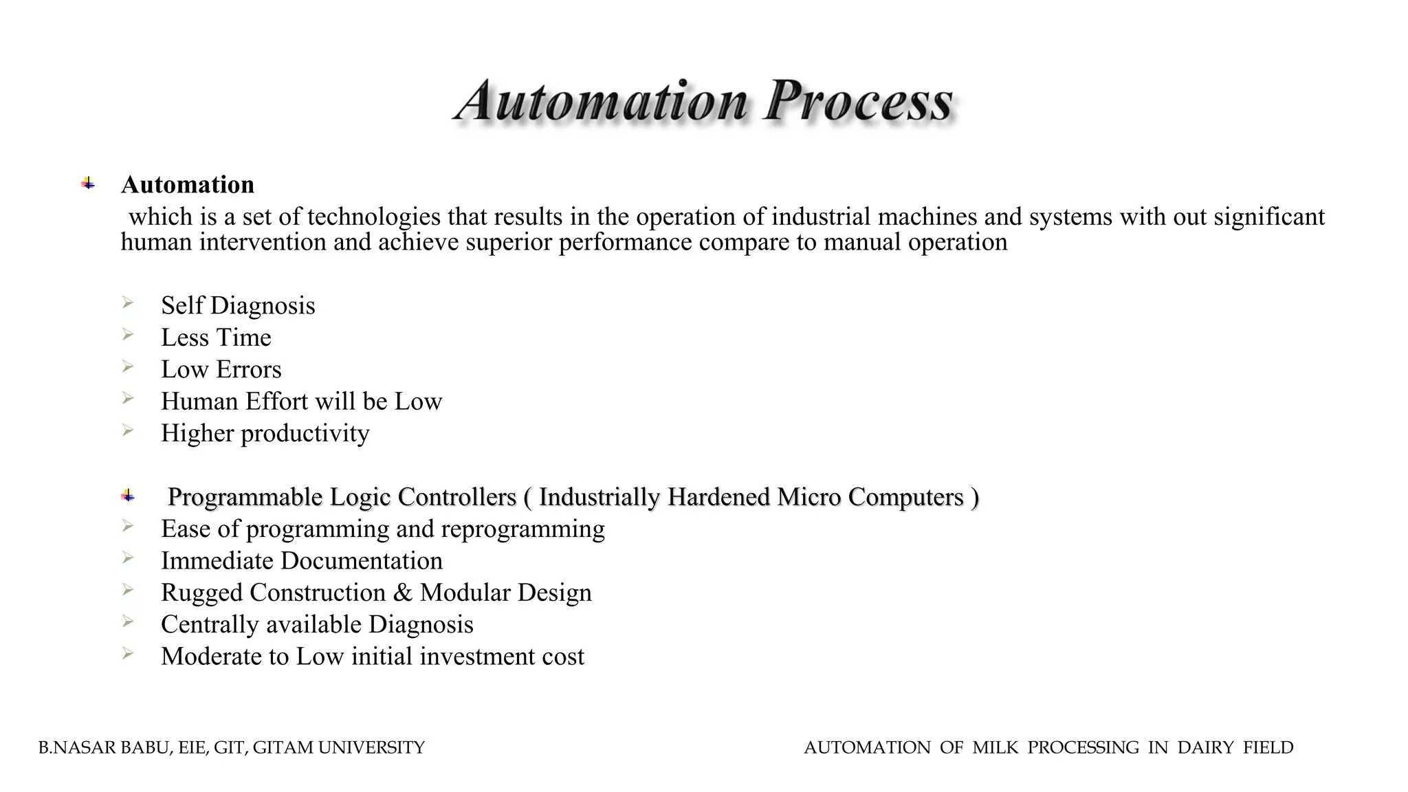 automation of milk process in dairy field using plc and scada | PPT