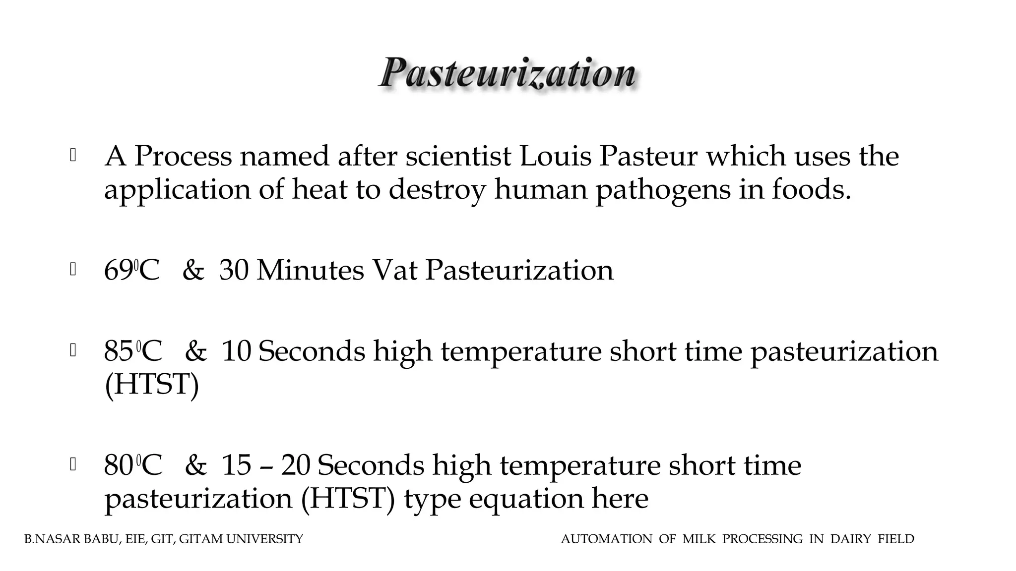 Automation Of Milk Process In Dairy Field Using Plc And Scada Ppt