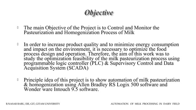 automation of milk process in dairy field using plc and scada | PPT ...