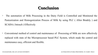 automation of milk process in dairy field using plc and scada | PPT