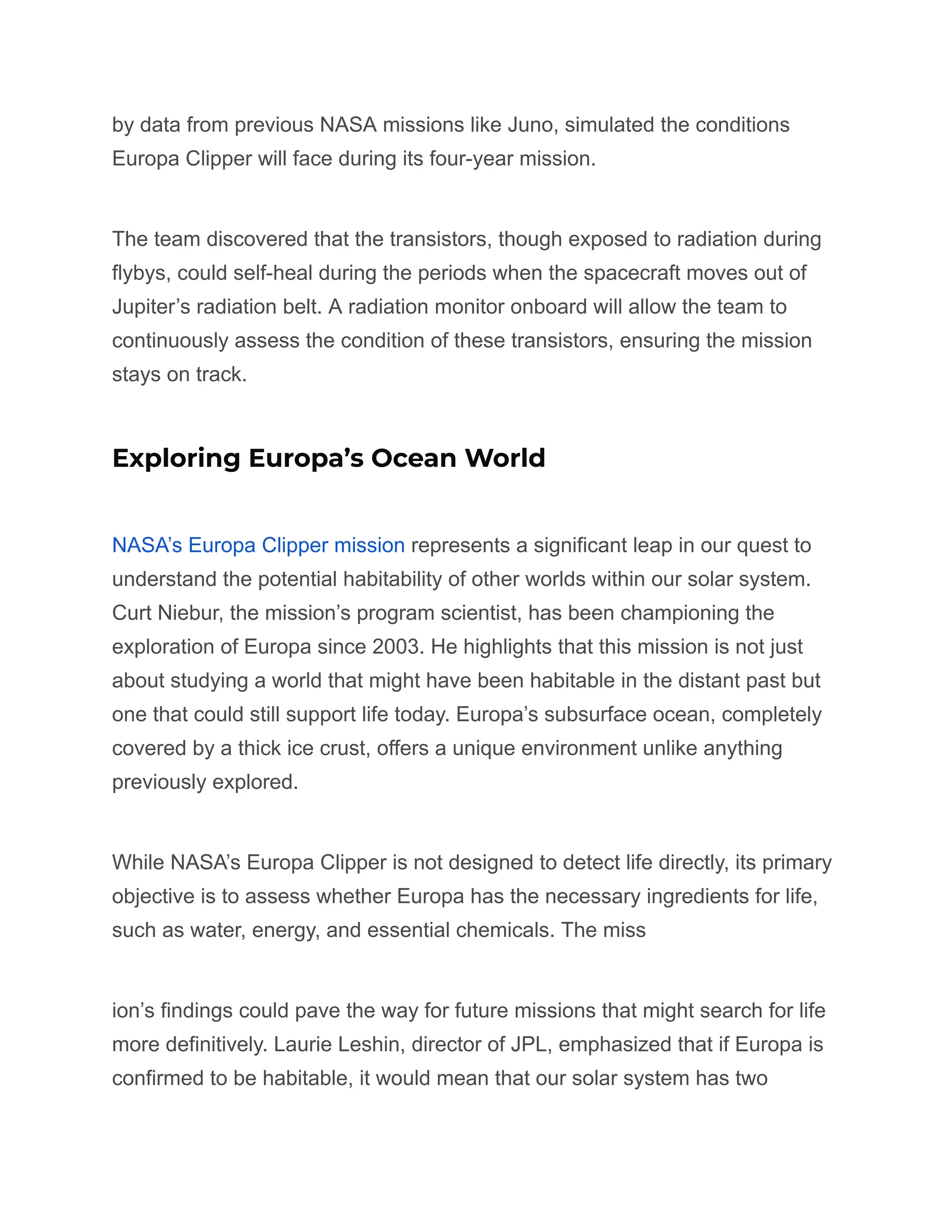 NASA’s Europa Clipper Mission Set to Unveil Secrets of Jupiter’s Frozen ...