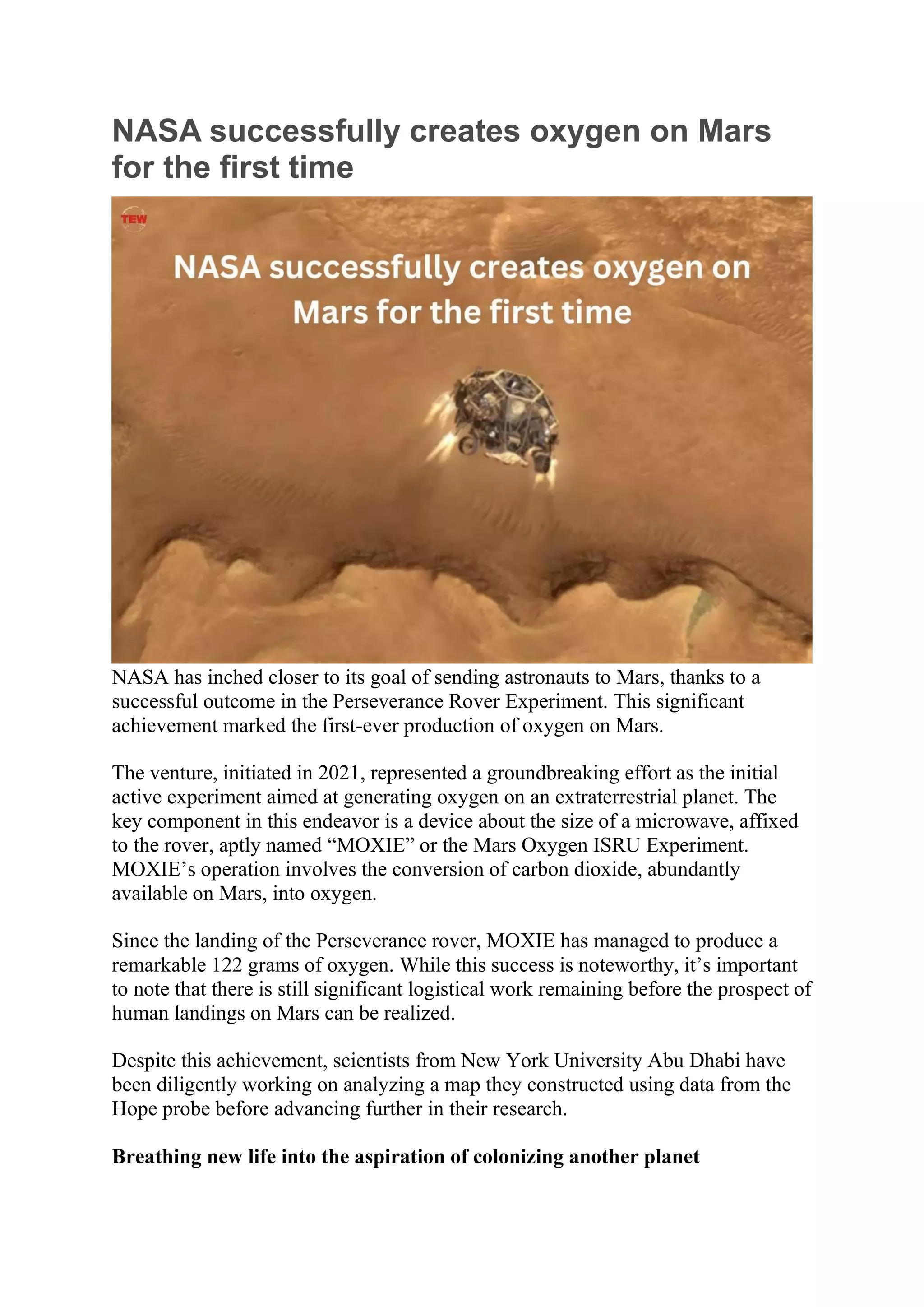 NASA successfully creates oxygen on Mars for the first time.pdf