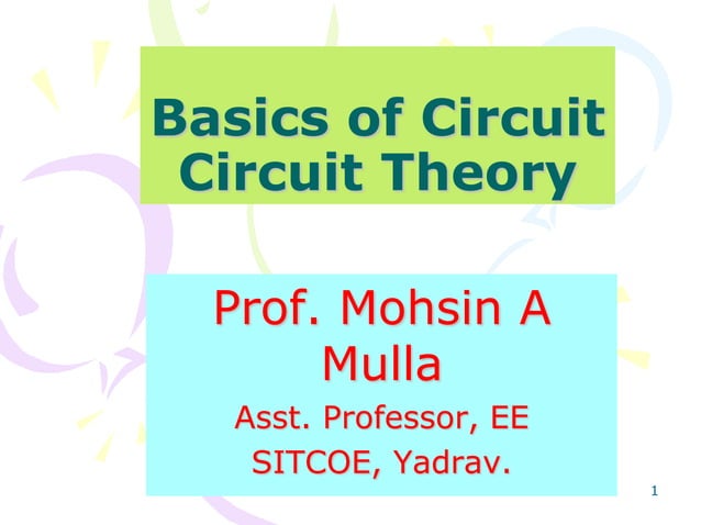 Basics of Electric circuit theory | PPT | Computer Networking | Computing