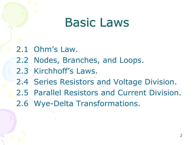 Basics of Electric circuit theory | PPT | Computer Networking | Computing