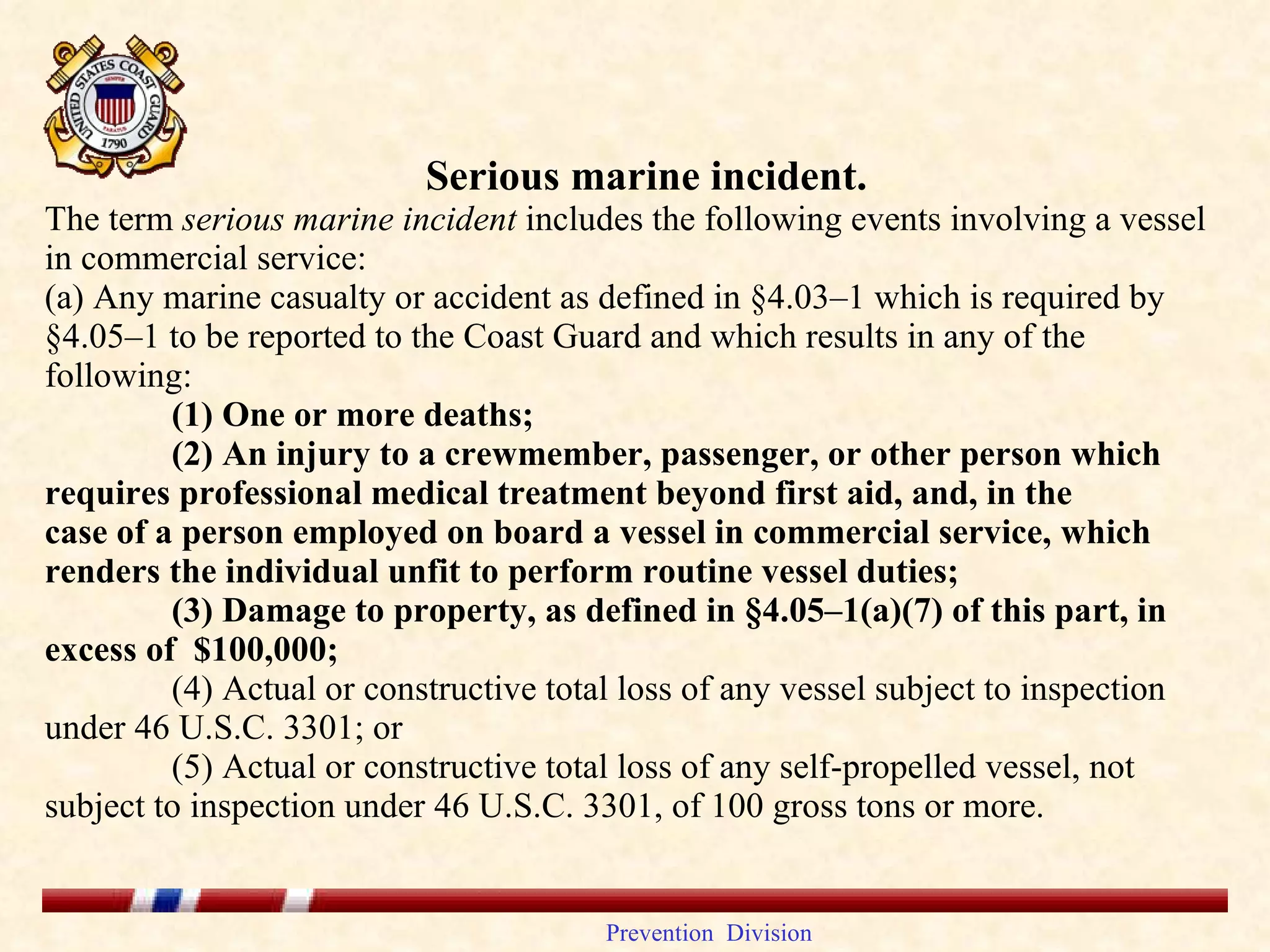 USCG Uninspected Passenger Vessel Initiative | PPT