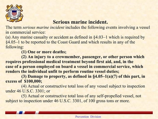 USCG Uninspected Passenger Vessel Initiative | PPT