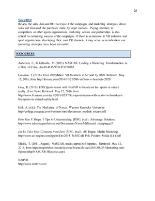 NASCAR Partnership with NextVR Marketing Plan | PDF