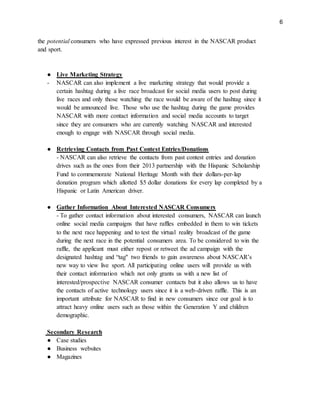 NASCAR Partnership with NextVR Marketing Plan | PDF