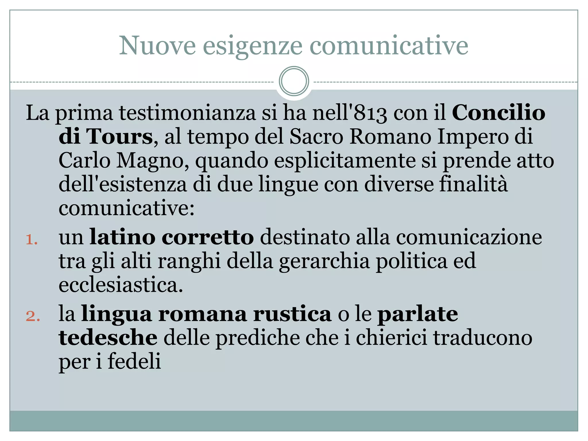 Nascita lingue romanze e volgare italiano | PPTX