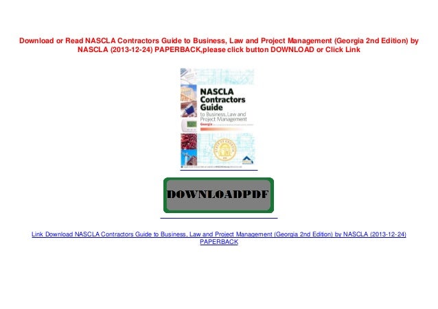 Nascla Contractors Guide To Business Law And Project Management