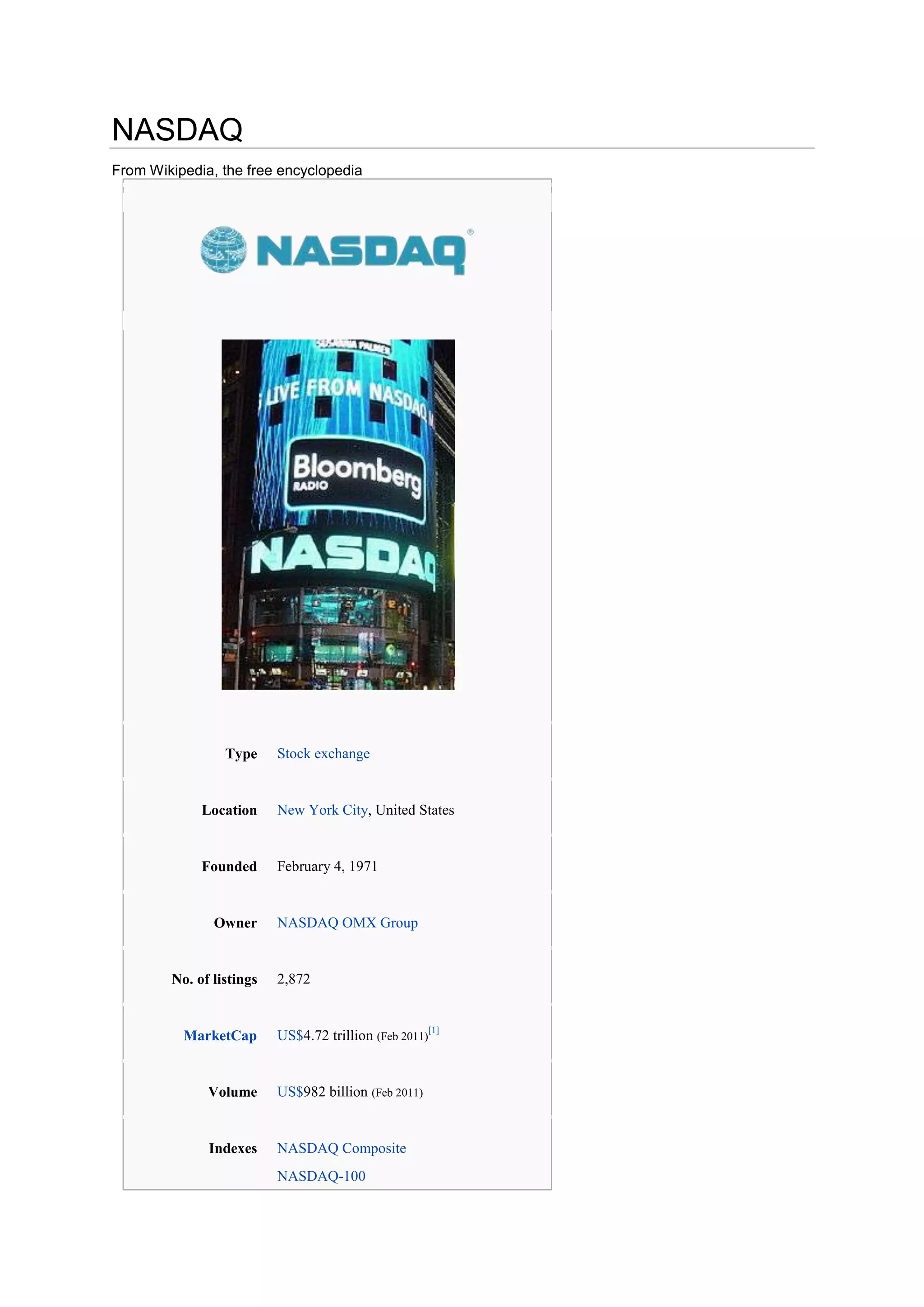 Nasdaq exchange | DOCX