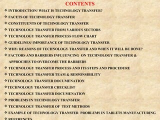 Technology Transfer in Pharma Industry | PPT