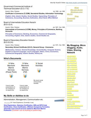 My Visual CV | PDF