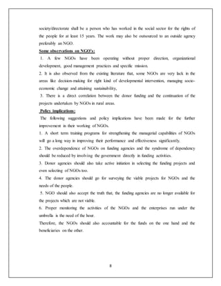 Role of NGOs in Indian economy | PDF