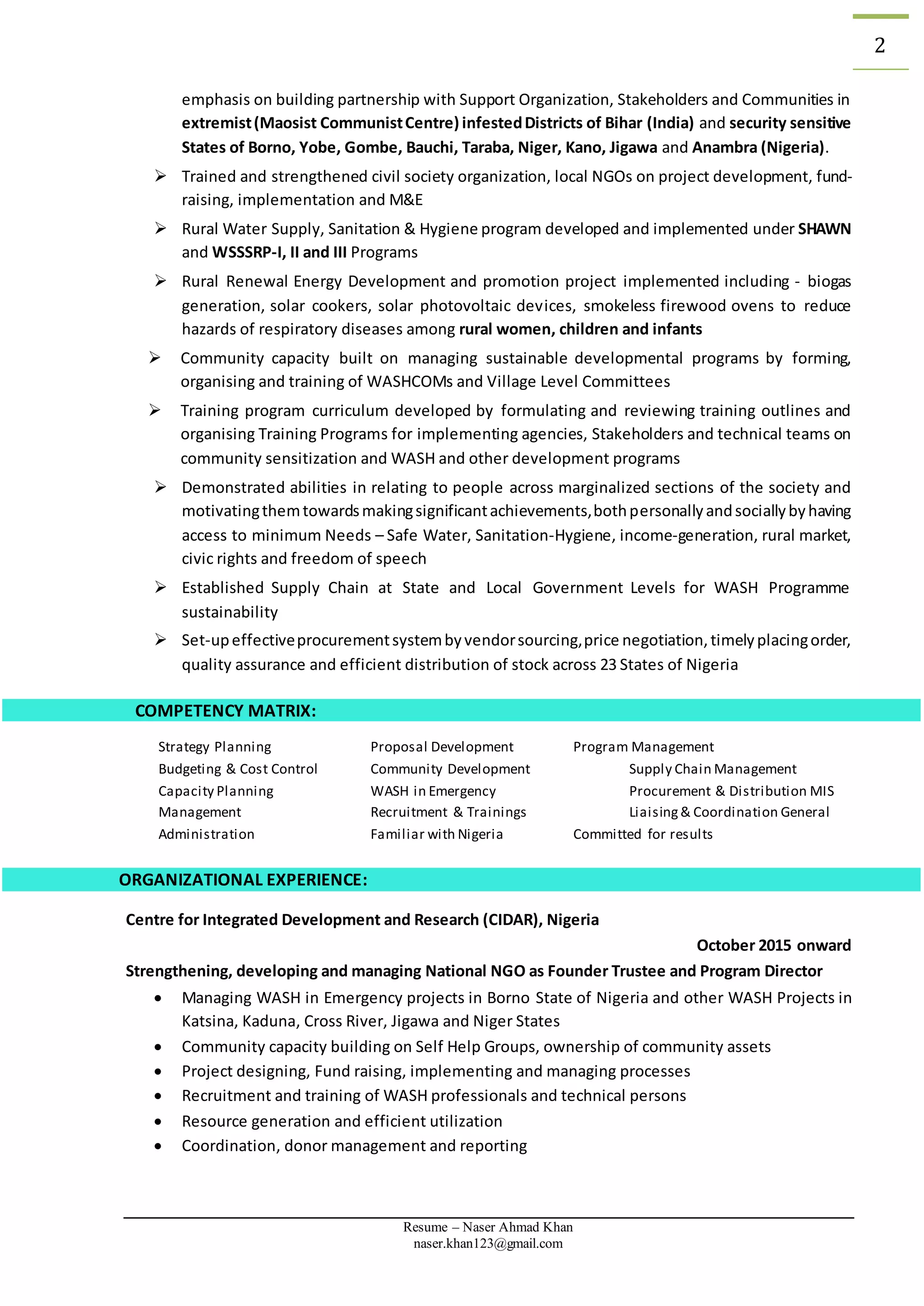 Naser ahmad khan cv sep. 2016 | DOCX