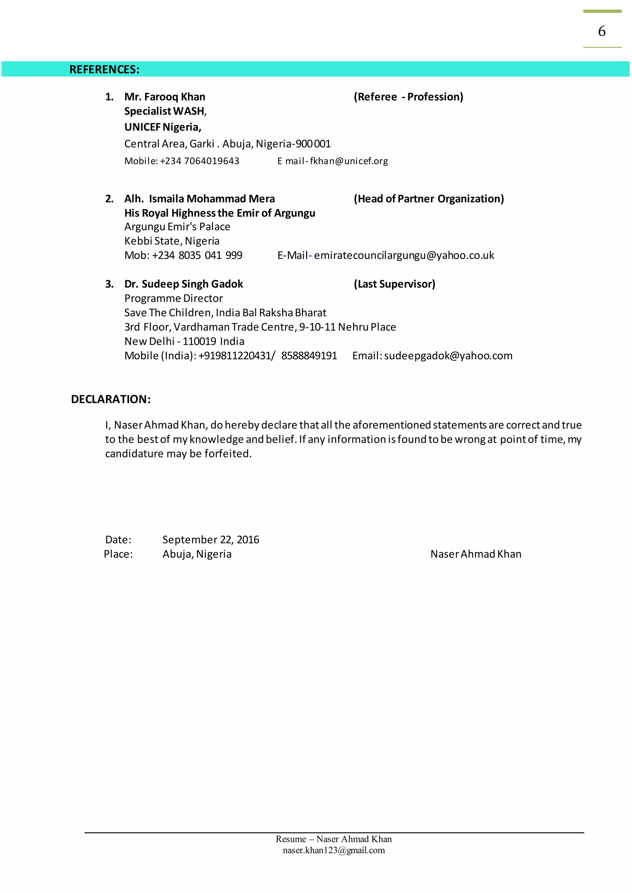 Naser ahmad khan cv sep. 2016 | DOCX