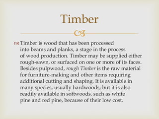 project on Timber and Wood | PPTX