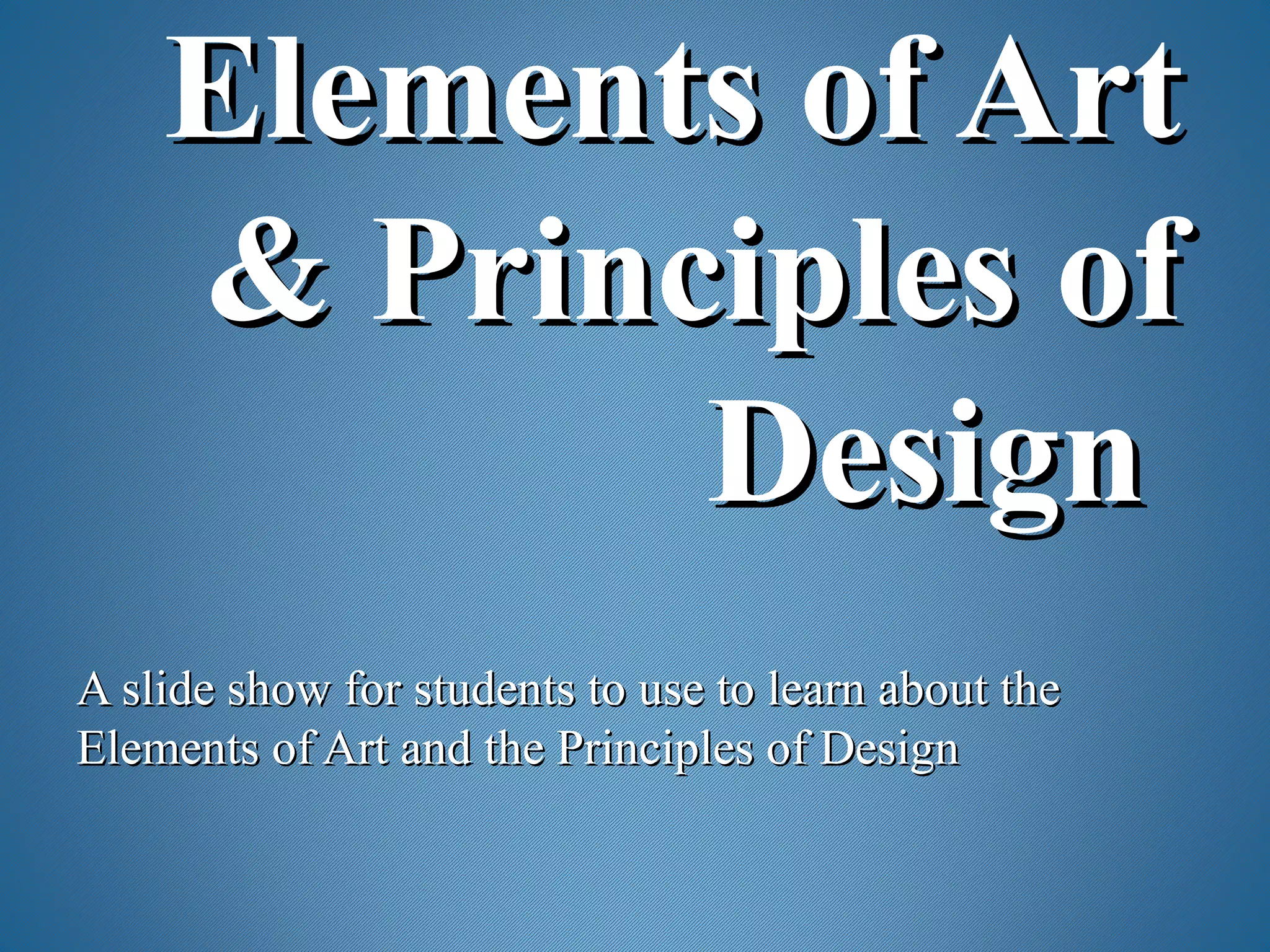 Nash. elements and principles of design.new and improved | PPT