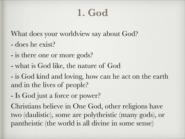 703, Introduction to Christian Philosophy: Nash, worldview thinking | PPT