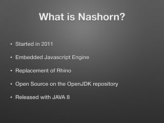 Java 8: Nashorn & avatar.js di Enrico Risa al JUG Roma | PDF
