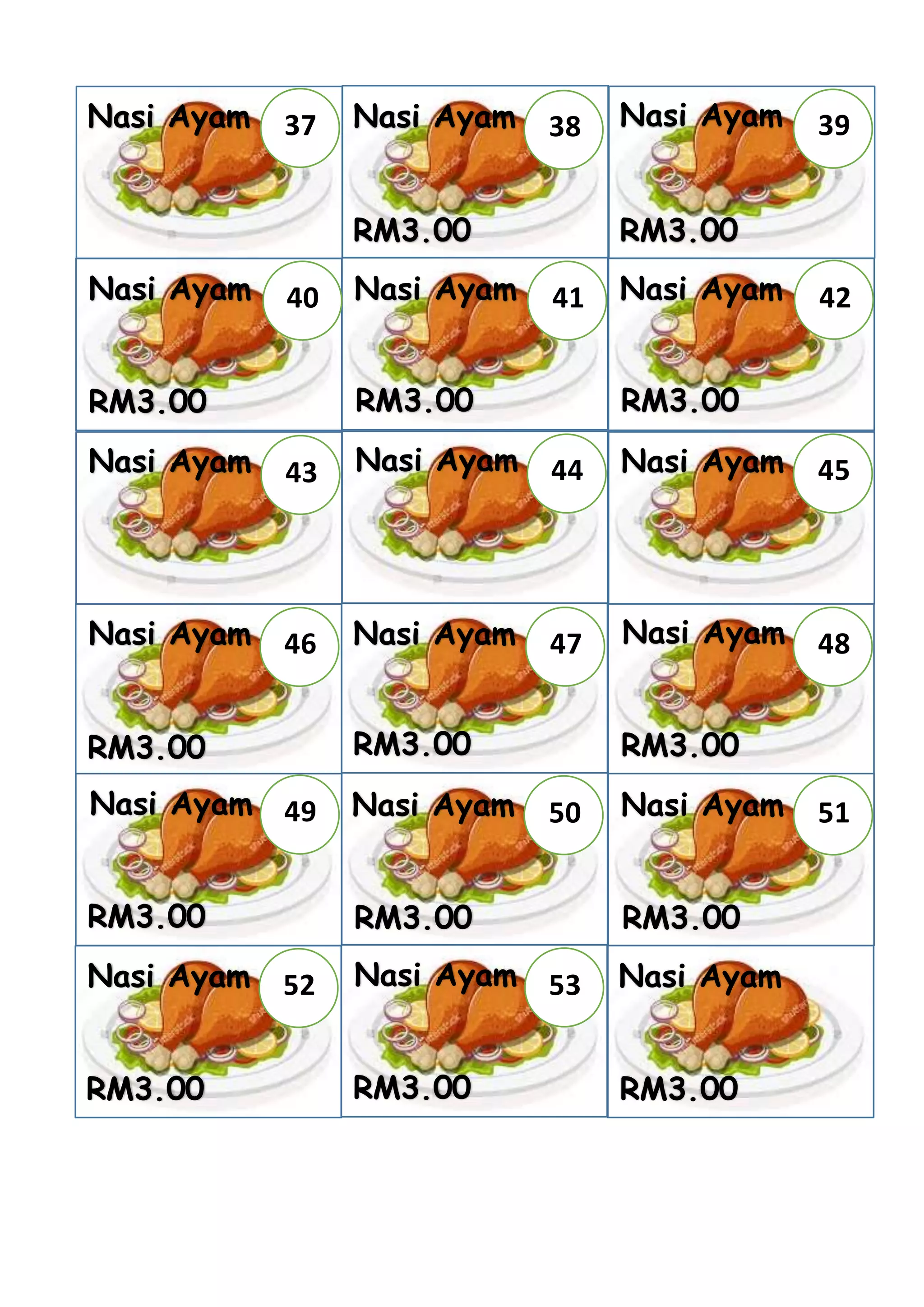Nasi ayam rm3 | DOCX