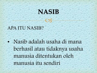 Nasib dan kehendak bebas | PPTX