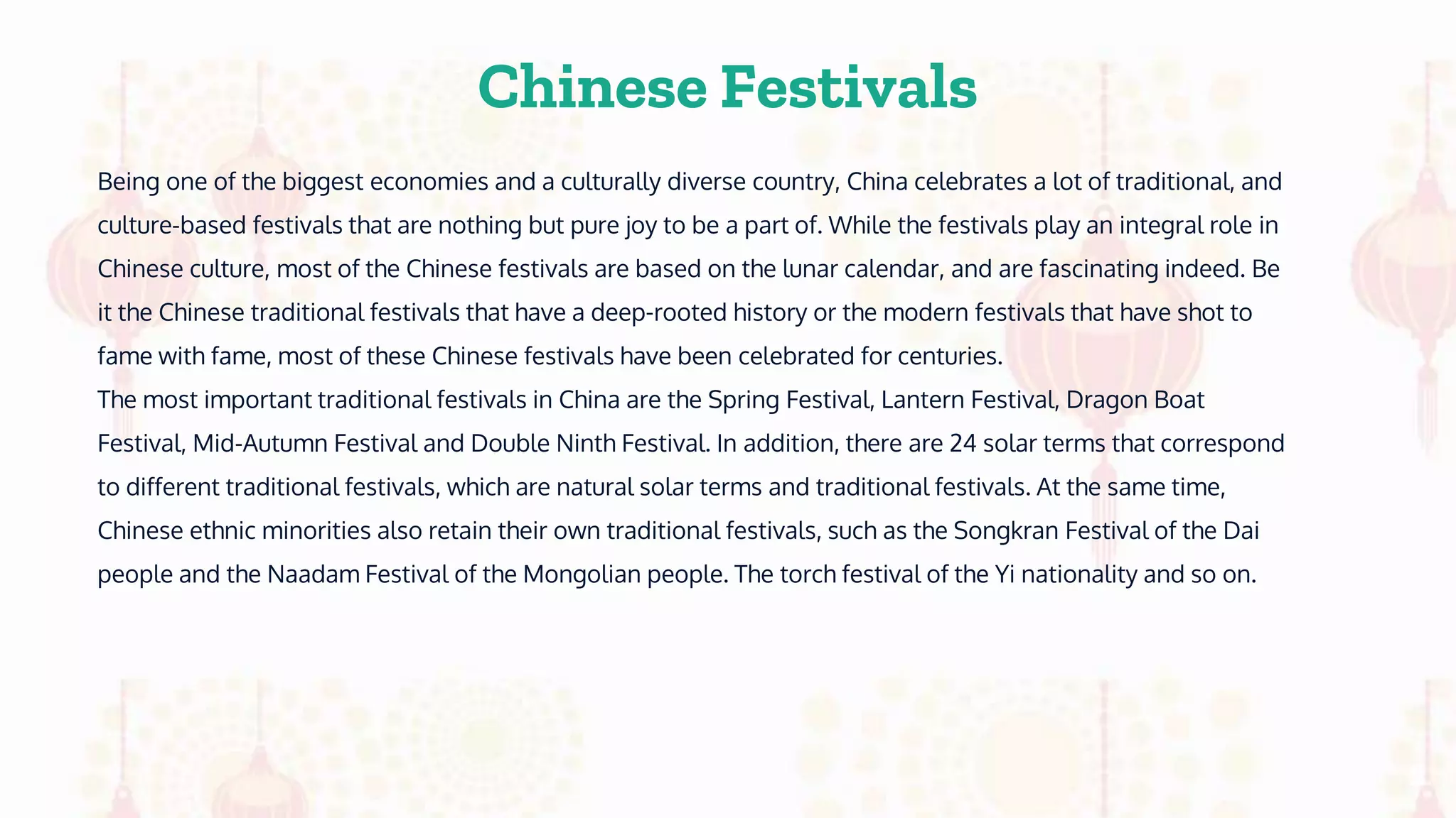 Traditional Chinese Festivals | PPTX