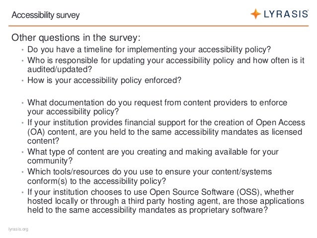 An Accessibility Survey of Libraries: Results, Best Practices, & Next…