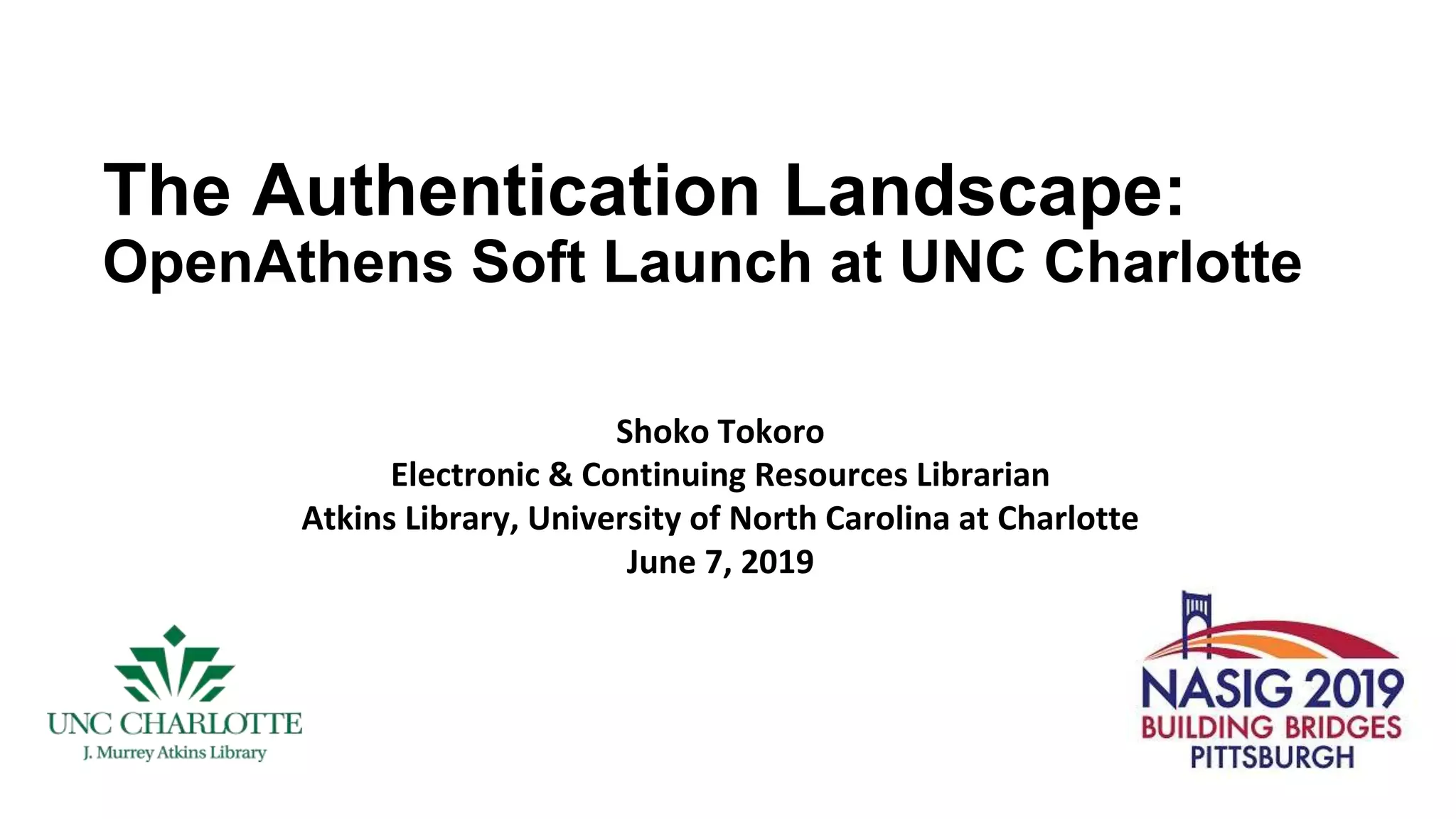 The Authentication Landscape | PPT