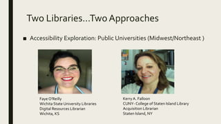 Prioritizing Accessibility in the E-Resources Procurement Lifecycle: VPATs as a Practical Tool ...