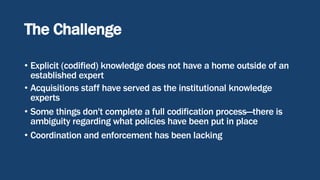 Knowledge Management for Collection Development: Transforming ...