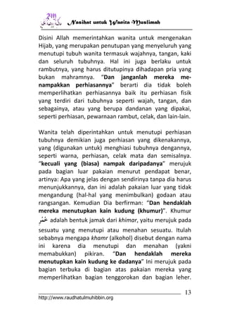 Nasihat untuk wanita_muslimah | PDF