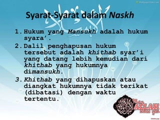 Nasikh dan mansukh | PPTX