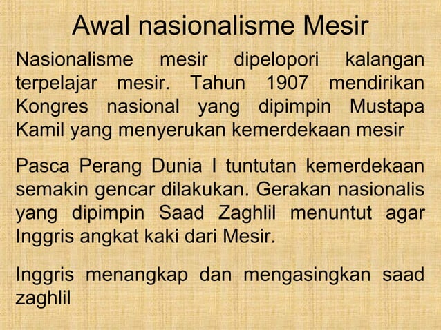 Gerakan nasionalisme mesir | PPT