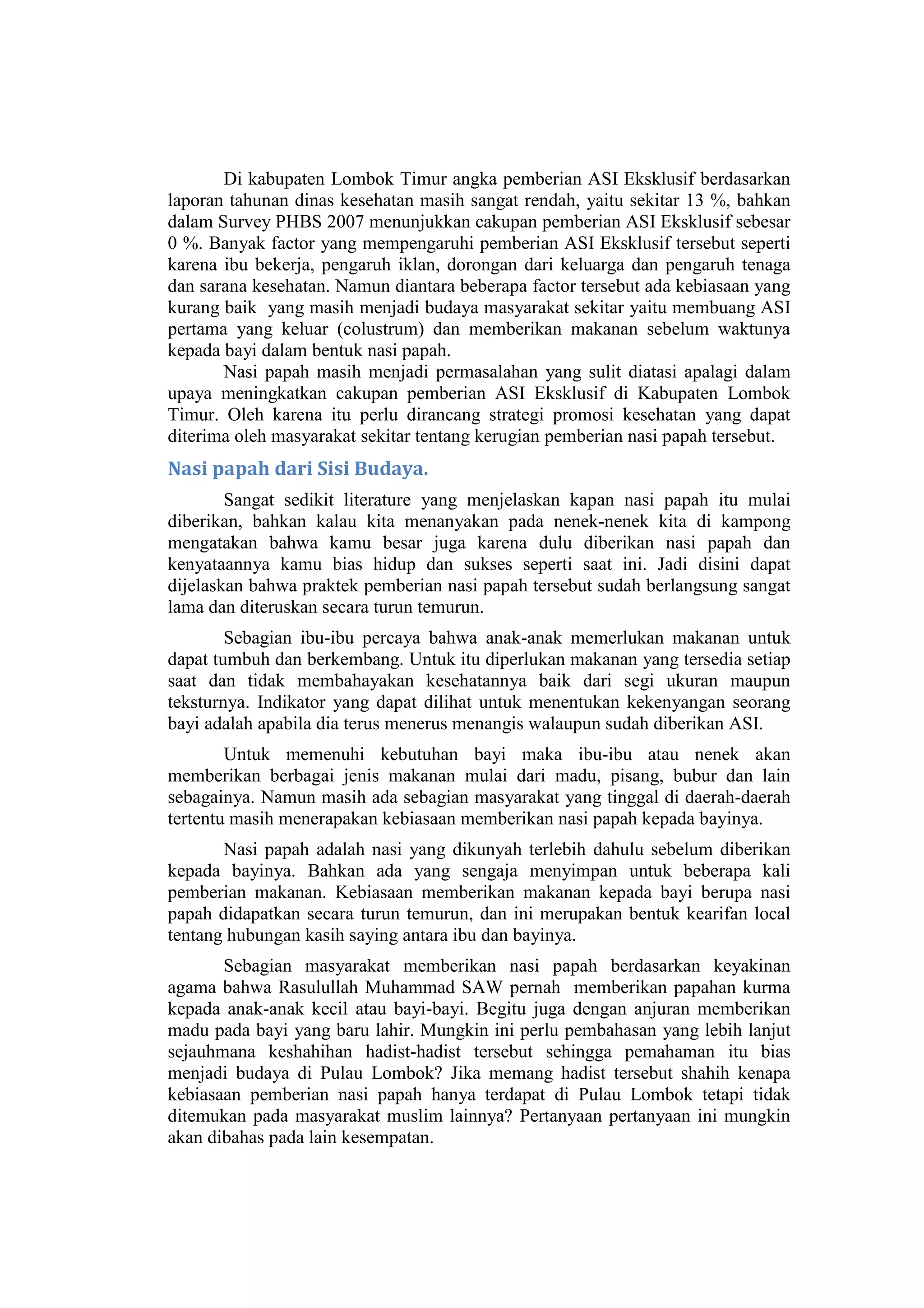 Nasi papah antara budaya dan kesehatan artikel | PDF