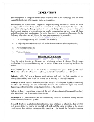 History of Computer | PDF