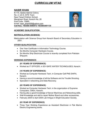 Nasir new cv | PDF