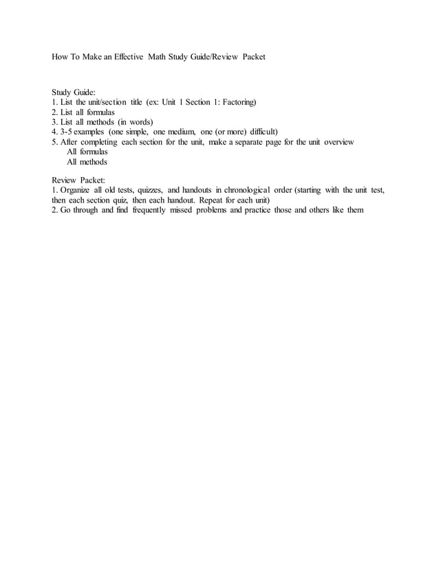 How To Make An Effective Study Guide