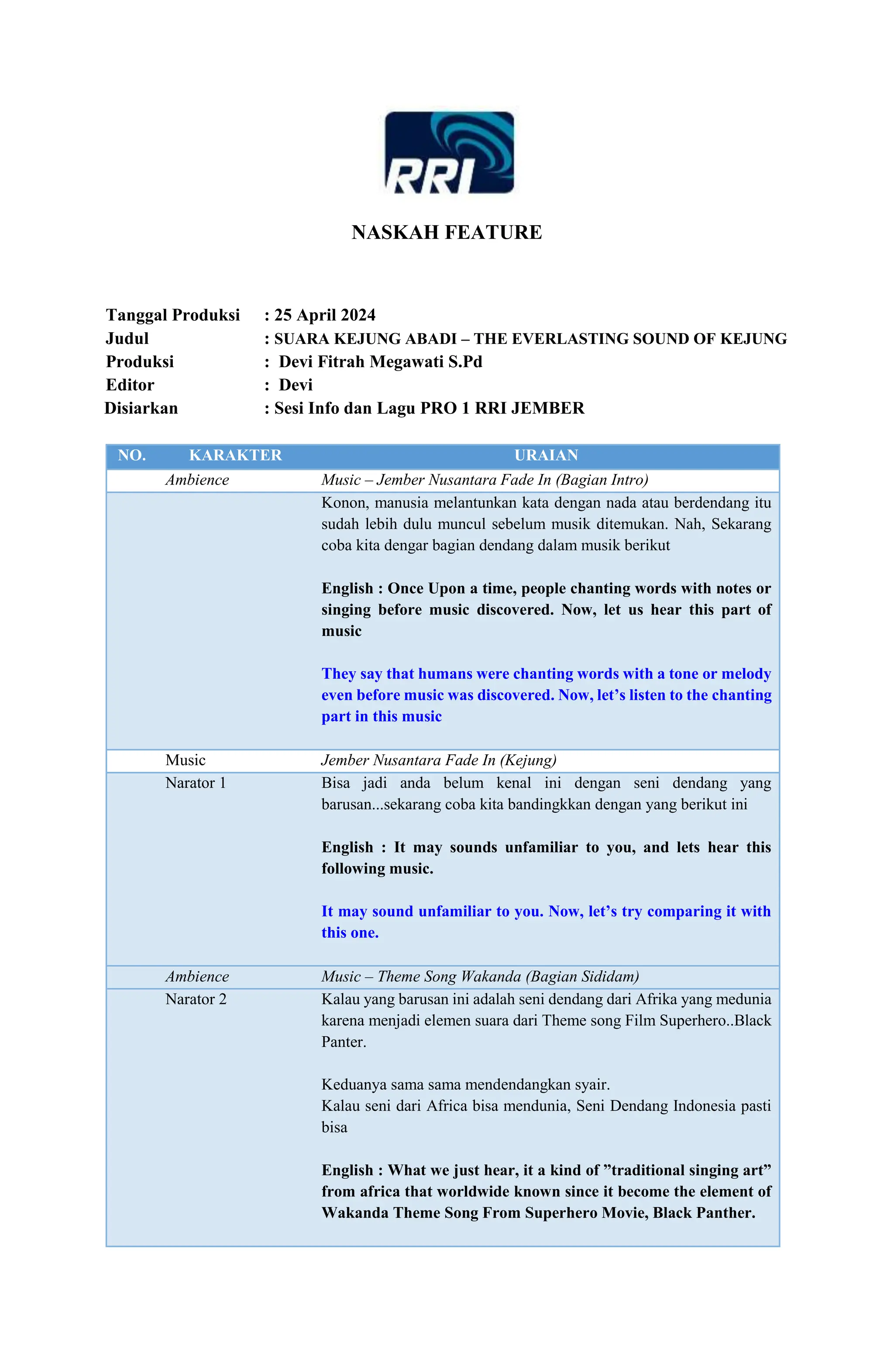 Naskah - Suara Kejung Abadi - Full Translation.docx