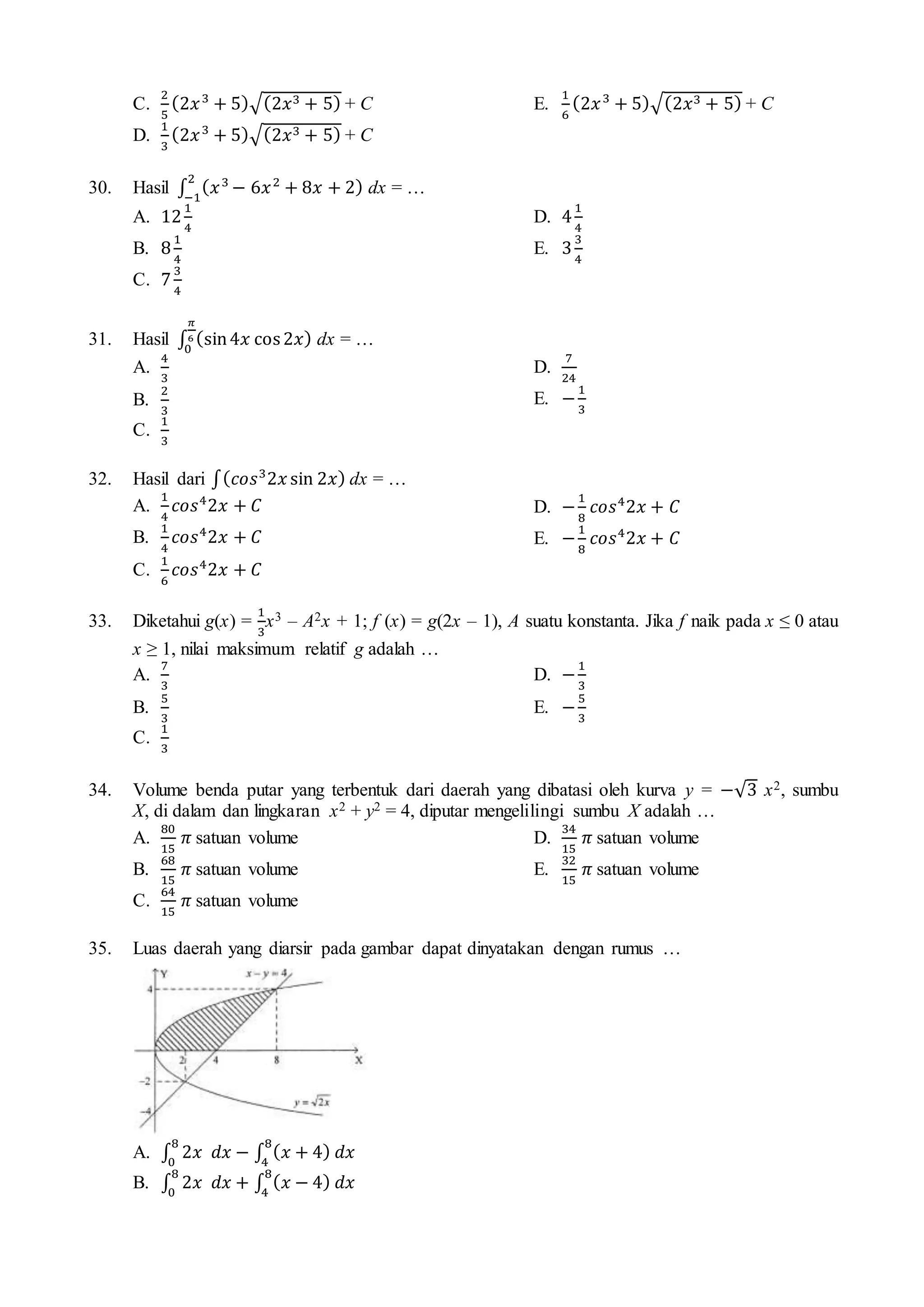 Naskah Asli UN Matematika SMA IPA 2014 | DOCX