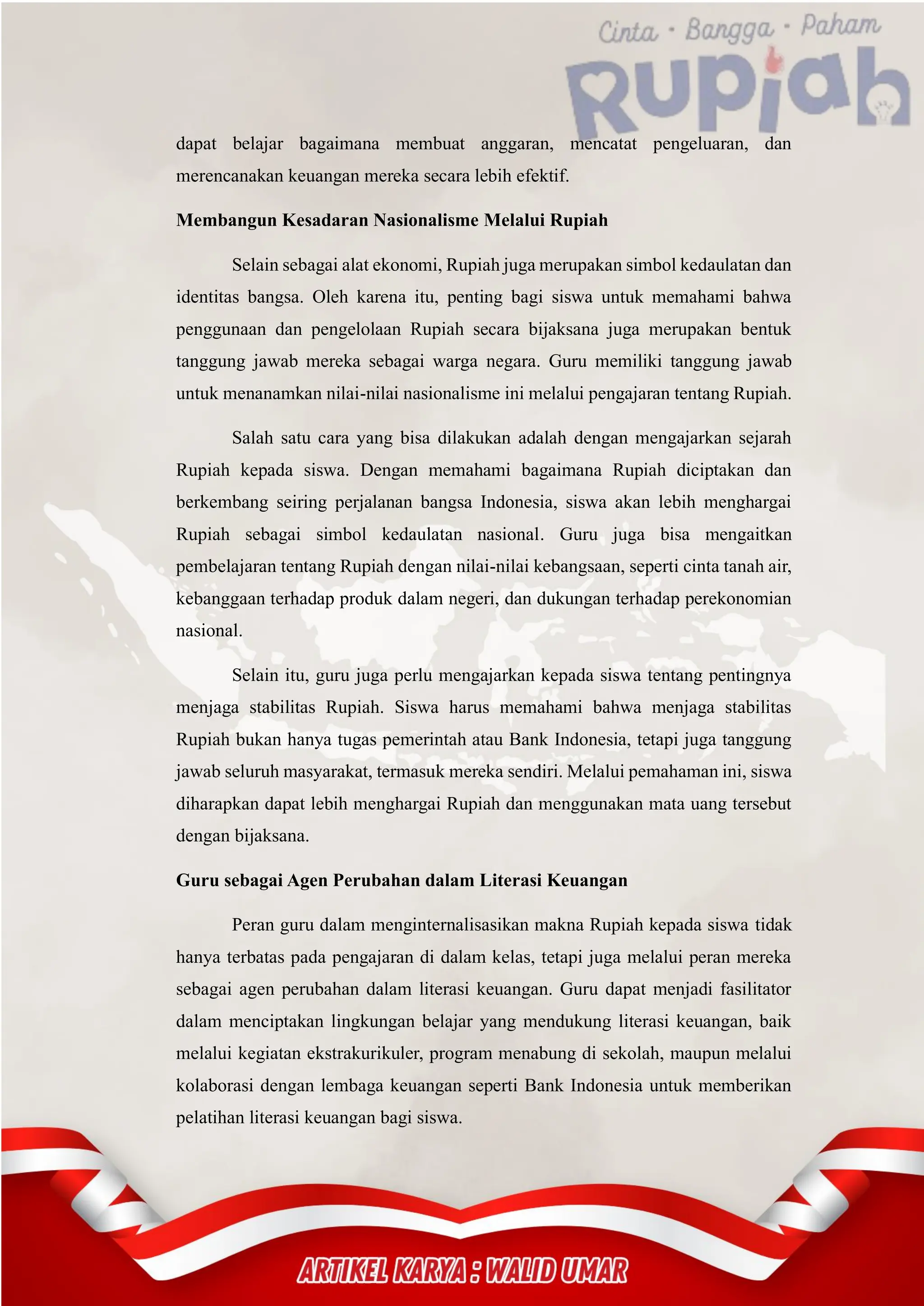 Naskah Lomba CBP Rupiah - Guru sebagai Tauladan dalam Menginternalisasikan Makna Rupiah - Walid ...