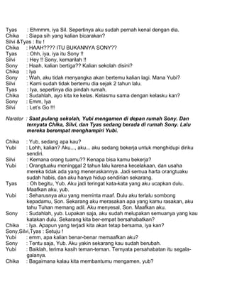 Naskah drama 5 orang tema persahabatan | DOTX